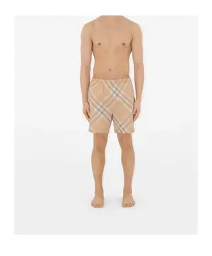 Burberry Checked Elasticated-waistband Swim Shorts