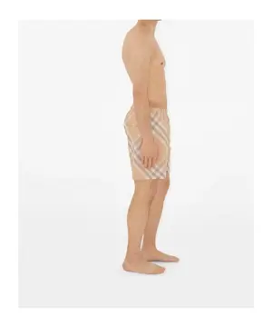 Burberry Checked Elasticated-waistband Swim Shorts