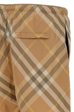 Burberry Checked Elasticated-waistband Swim Shorts