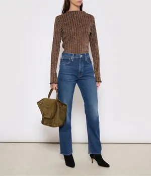 MOTHER High-rise Straight-leg Jeans
