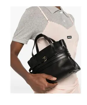 Moschino Belted Top Handle Tote Bag - Black
