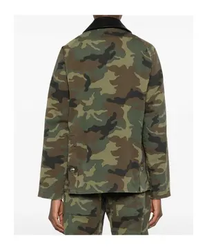 NILI LOTAN Camouflage Print Long-sleeved Jacket With Leather Collar