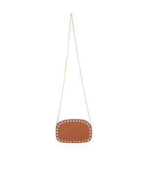 Valentino Garavani Mini Rockstud Chain Crossbody Bag - Brown