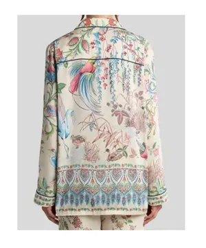 Etro Placed Flora And Fauna Print Twill Shirt