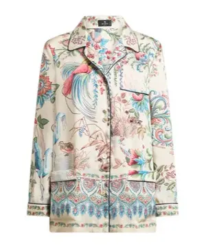 Etro Placed Flora And Fauna Print Twill Shirt - Multicolour