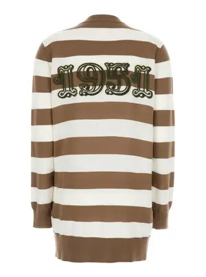 Max Mara Striped V-neck Cardigan - Brown