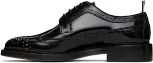 Thom Browne Classic Longwing Lace-up Brogues With Stud Detailing - Black