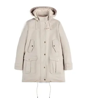 FAY Quilted Wool-blend Parka With Removable Hood