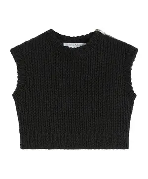 Max Mara Sleeveless Zip Knit Cropped Top