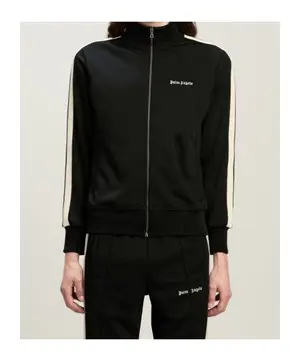 Palm Angels Logo Printed Zipped Track Jacket - Black