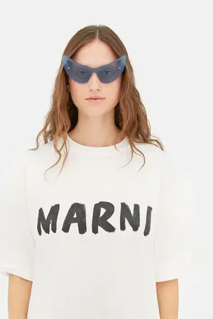 Marni Geometric Cat Eye Sunglasses - Blue