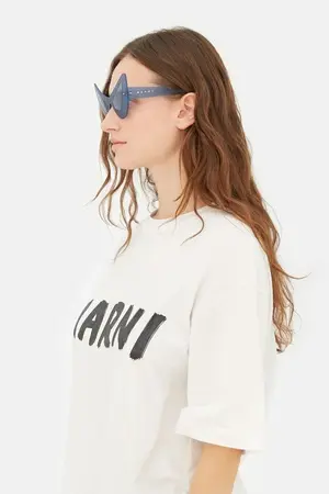 Marni Geometric Cat Eye Sunglasses - Blue