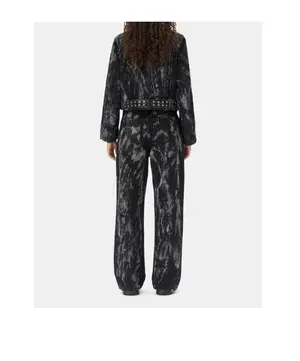 GANNI Belted Denim Jacket - Black