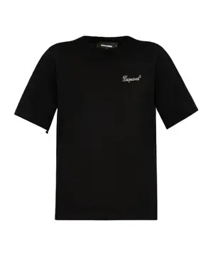 Dsquared2 Logo Rhinestone Embellished Crewneck T-shirt