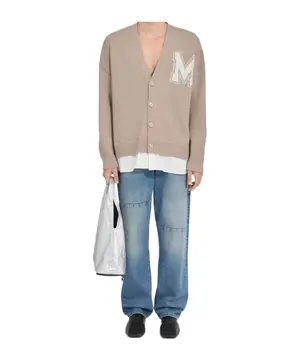 MAISON MARGIELA Two-in-one Knit Cardigan - Sand-colored
