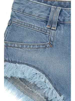 Isabel Marant Étoile Eneidao Denim Shorts With Frayed Hem - Blue