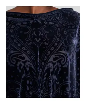 Etro Paisley Burnout Velvet Poncho - Blue