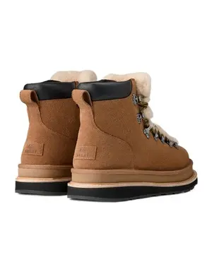 UGG X Sacai Ankle Boots With Fur Trim And Lace-up Detail - Maroon