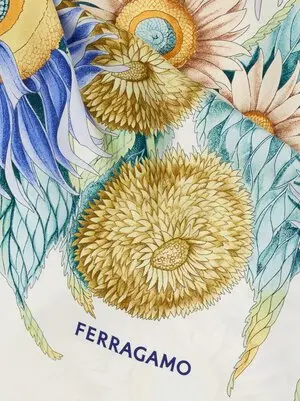 FERRAGAMO Sunflower Printed Finished Edge Scarf
