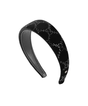Gucci Soft Velvet Headband With Crystals