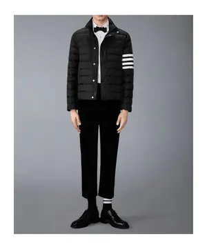 Thom Browne Shiny Ripstop Lightweight Down-filled Jacket With 4-bar Detailing