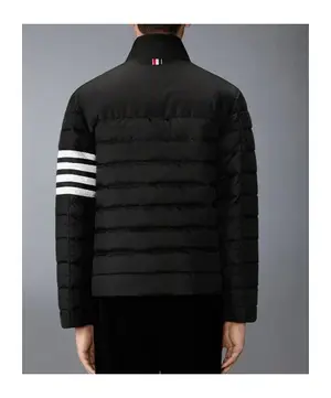Thom Browne Shiny Ripstop Lightweight Down-filled Jacket With 4-bar Detailing