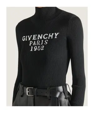 Givenchy Logo Intarsia High-neck Bodysuit
