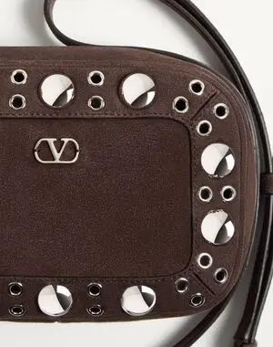 Valentino Garavani Vlogo Signature Embellished Shoulder Bag - Brown