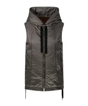 Max Mara Greengo Zip-up Drawstring Gilet - Gray