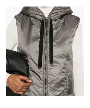 Max Mara Greengo Zip-up Drawstring Gilet - Gray