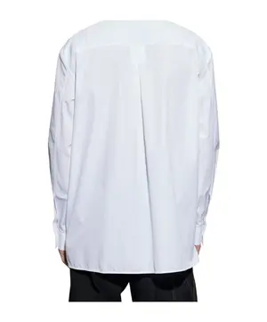 JIL SANDER Logo Embroidered Straight-hem Shirt - White