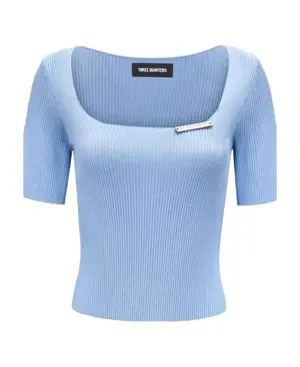 THREE QUARTERS Square-neck Sweater