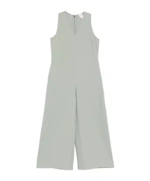 Calvin Klein Sleeveless V-neck Wide-leg Jumpsuit - Gray