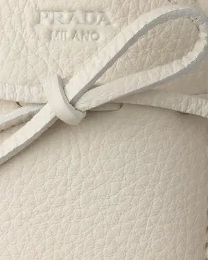 Prada Leather Driving Shoes With Tie Closure - White