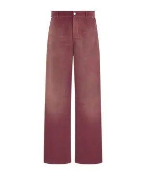 Dior Burgundy Corduroy Wide-leg Trousers