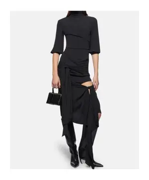 Attico The Draped Midi Skirt By