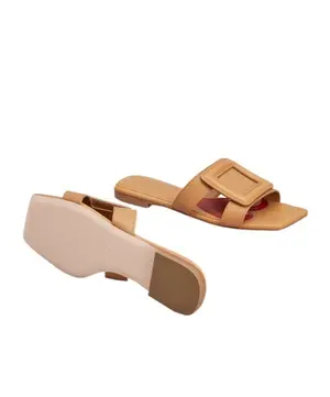 ROGER VIVIER Buckled Square Toe Mules