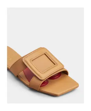 ROGER VIVIER Buckled Square Toe Mules