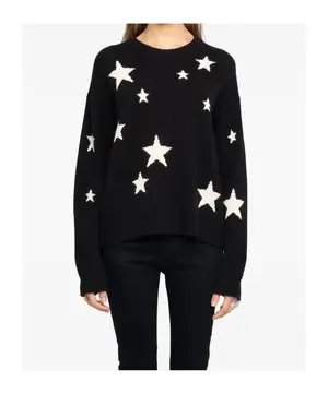 Zadig&Voltaire Long Sleeve Knit Top With Star Pattern