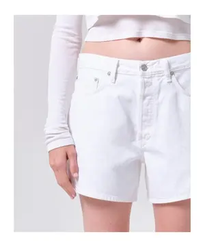 AGOLDE Leith Vintage Fit Denim Shorts - Marshmallow