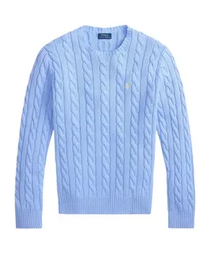 Polo Ralph Lauren Cable-knit Cotton Crewneck Sweater - Blue