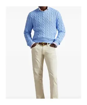 Polo Ralph Lauren Cable-knit Cotton Crewneck Sweater - Blue