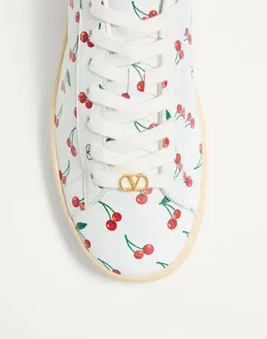 Valentino Garavani Printed Lace-up Sneakers - White