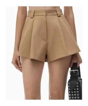 Alexander Wang High-rise Flared Shorts - Nude