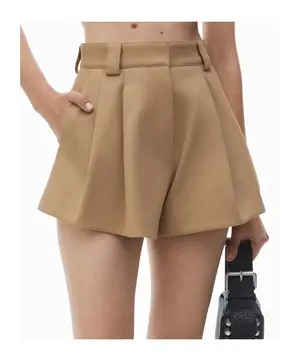 Alexander Wang High-rise Flared Shorts - Nude