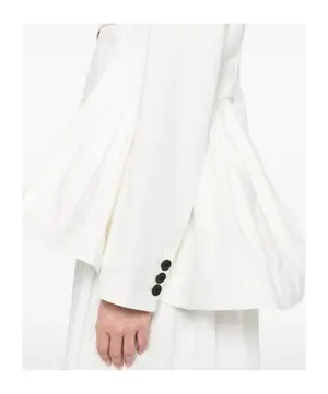 Sacai Long-sleeved Drawstring Blazer With Pleated Details