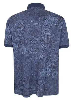 Etro Arnica Paisley Short-sleeved Polo Shirt - Blue