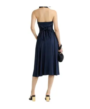 PATOU Pleated Midi Halterneck Dress