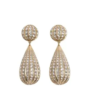 Valentino Garavani Poetiques Des Gouttes Embellished Drop Earrings - Gold