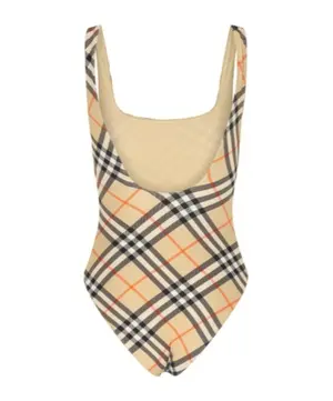 Burberry Checked One-piece Swimsuit - Nude
